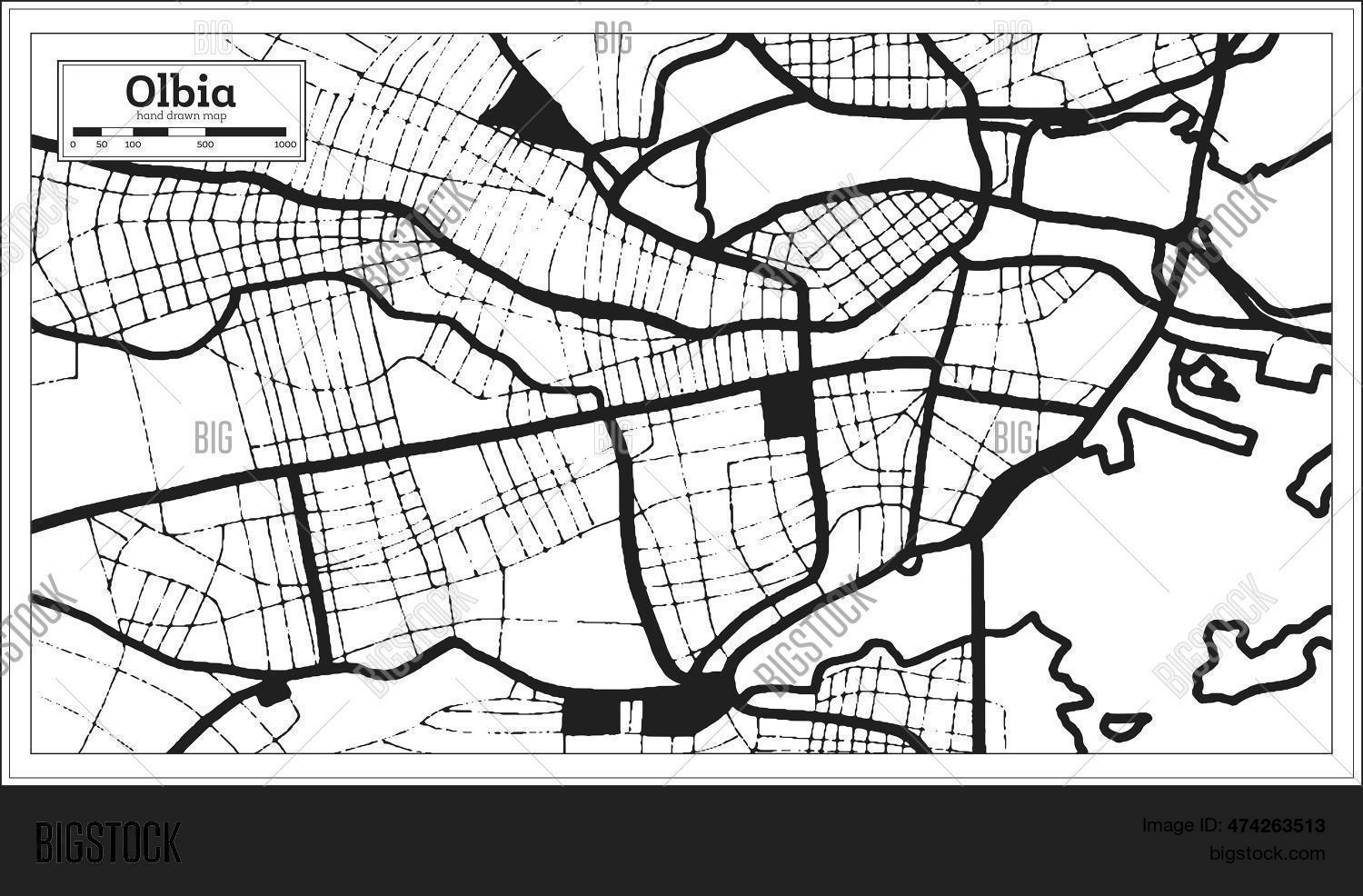 Olbia Italy City Map Vector & Photo (Free Trial) | Bigstock