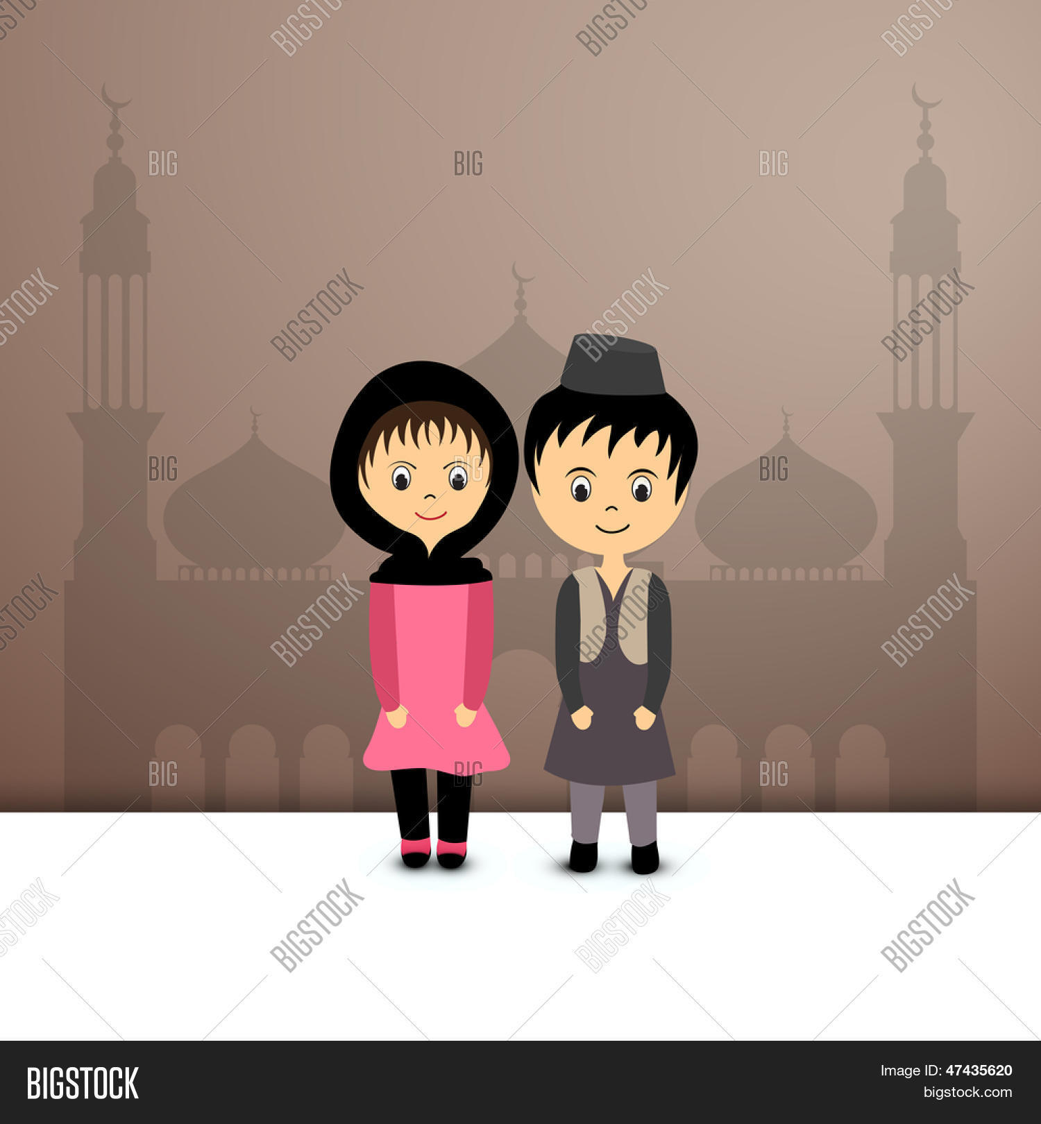 Happy Muslim Kids Vector & Photo (Free Trial) | Bigstock