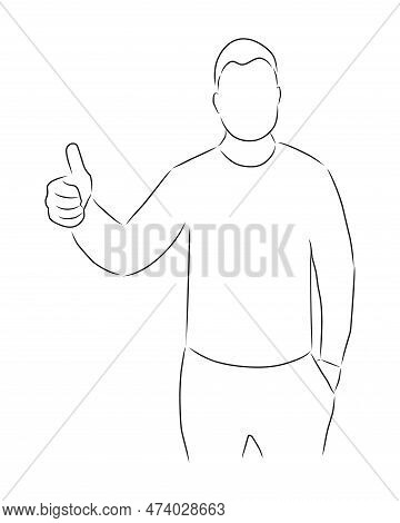 Man Showing Thumbs , Vector & Photo (Free Trial) | Bigstock