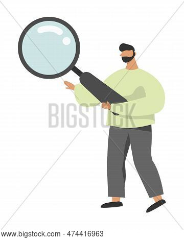 Man Magnifying Glass Vector & Photo (Free Trial) | Bigstock