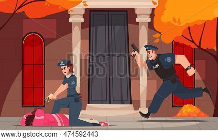 Police Cartoon Scene Vector & Photo (Free Trial) | Bigstock