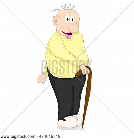 Cartoon Old Man Cane Vector & Photo (Free Trial) | Bigstock