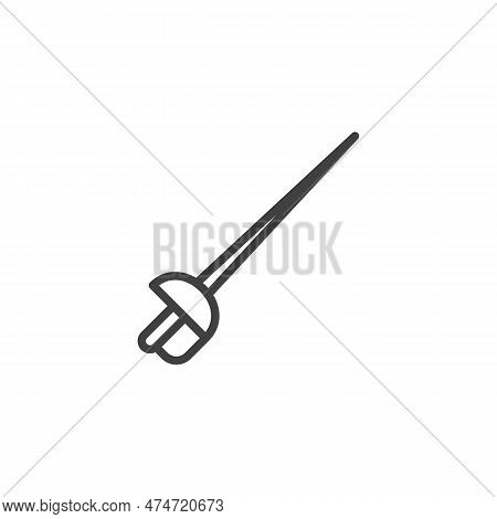 Fencing Rapier Line Vector & Photo (Free Trial) | Bigstock