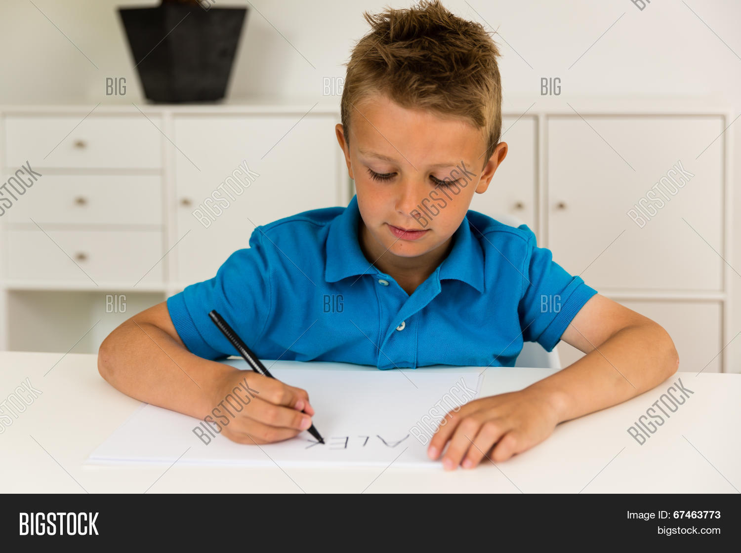 Boy Writing Abc Image & Photo (Free Trial) | Bigstock