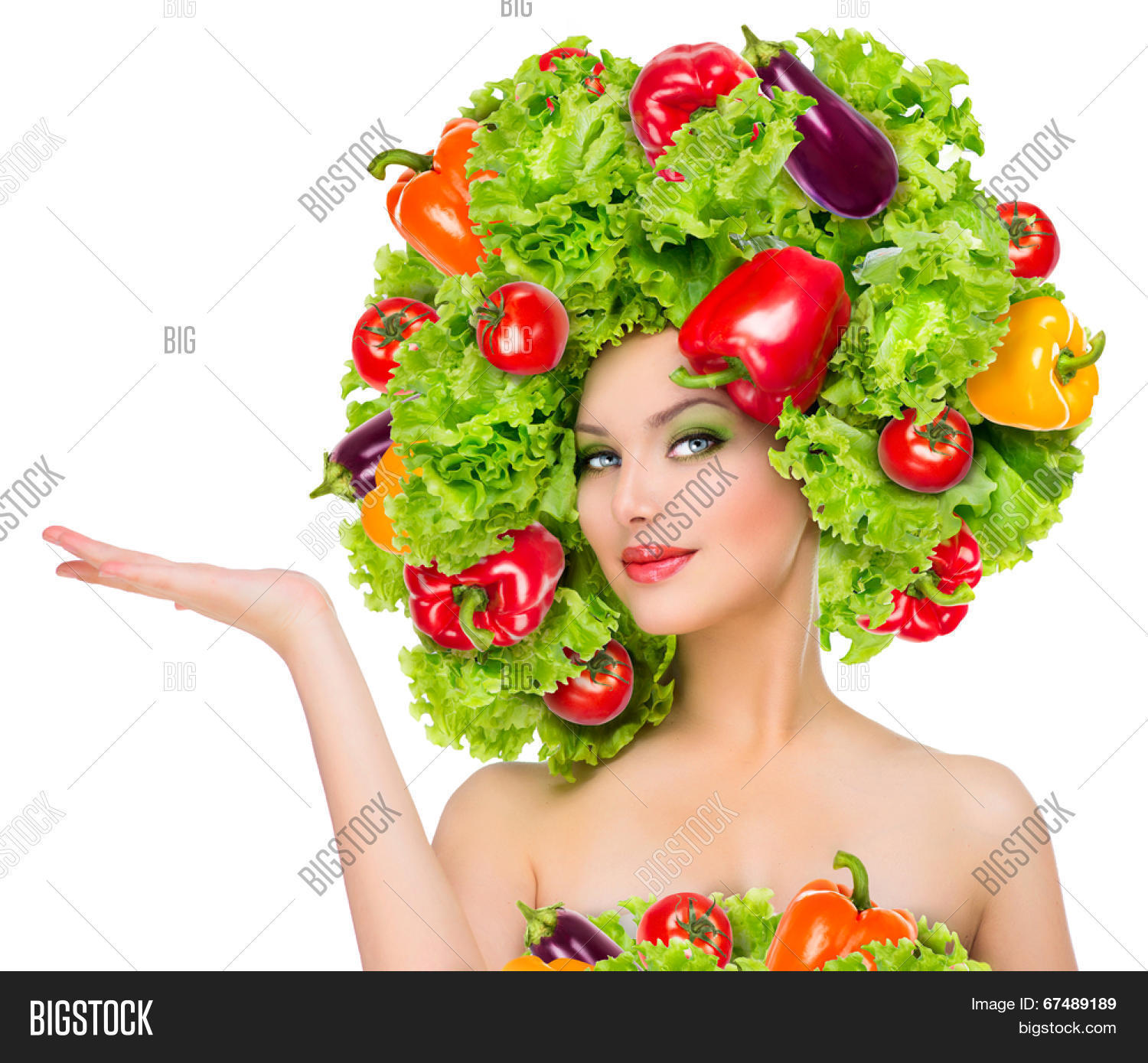 Beauty Girl Vegetables Image & Photo (Free Trial) | Bigstock