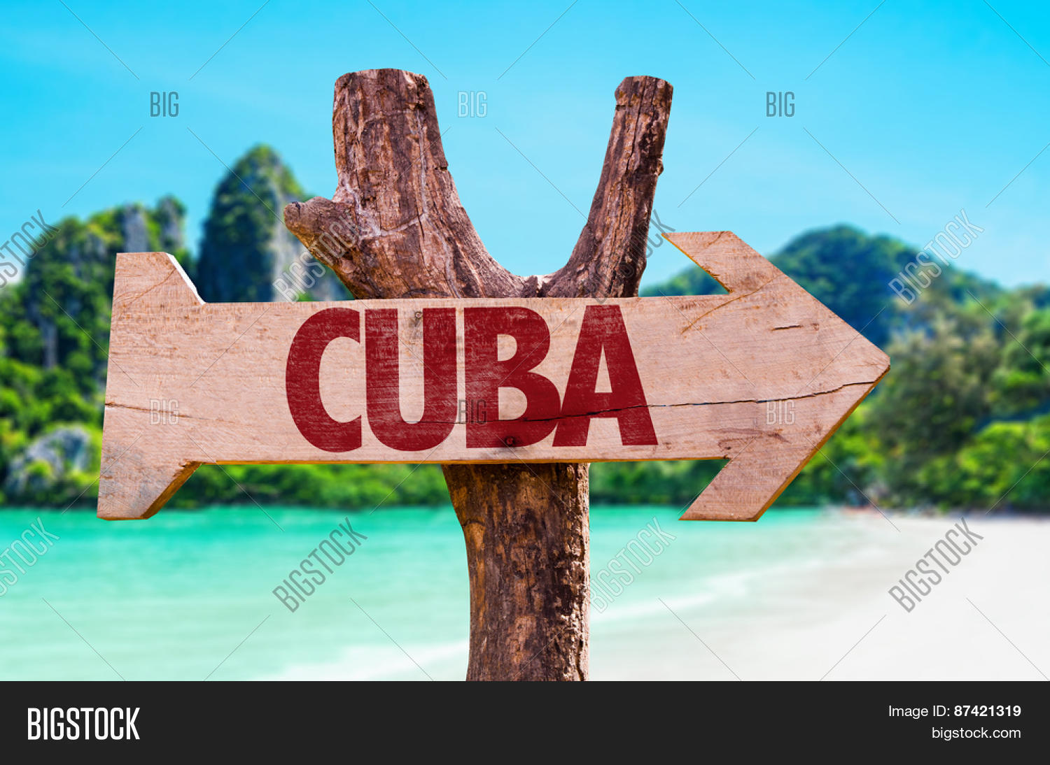 Cuba Wooden Sign Beach Image & Photo (Free Trial) | Bigstock