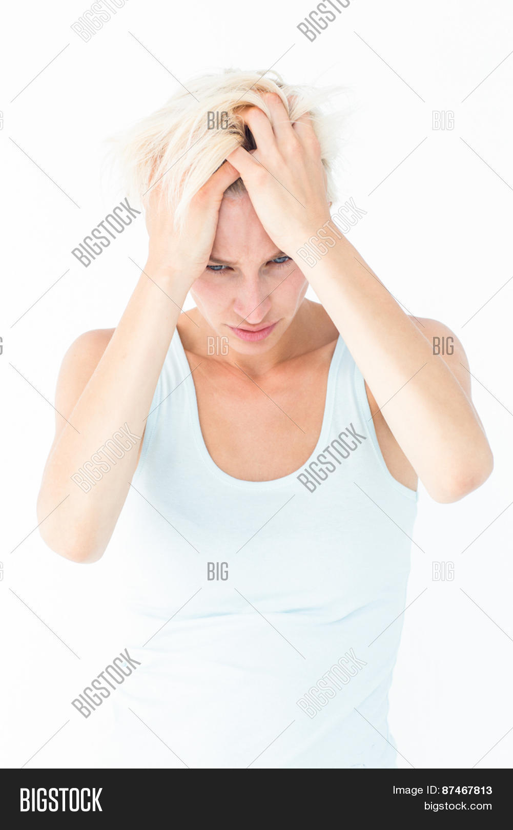 Sad Blonde Woman Head Image & Photo (Free Trial) | Bigstock