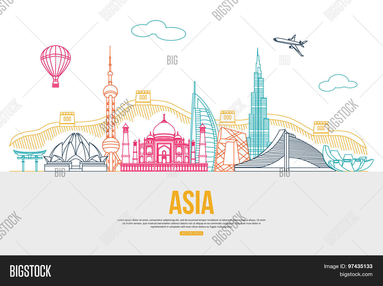 Asia Travel Vector & Photo (Free Trial) | Bigstock