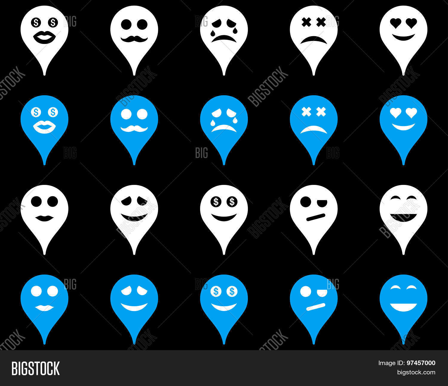 Emotion Map Marker Vector & Photo (Free Trial) | Bigstock