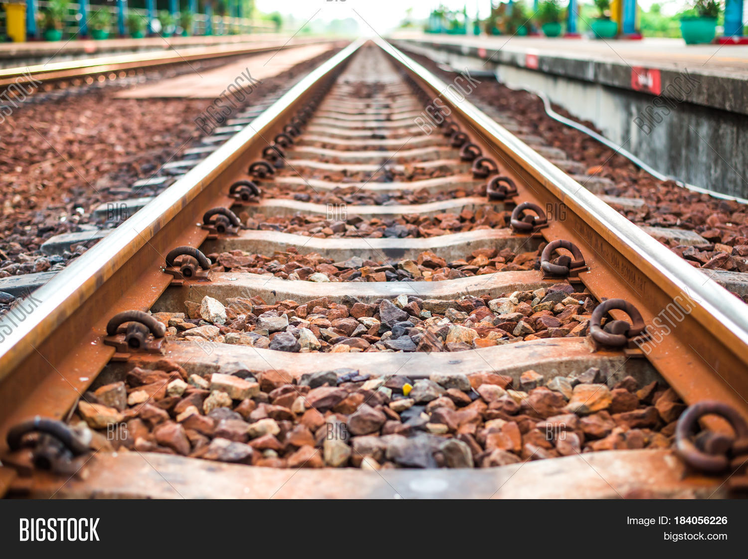 Rail Track Way Station Image & Photo (Free Trial) | Bigstock