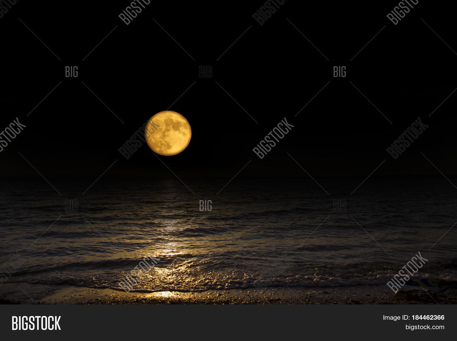 Full Moon Over Sea. Image & Photo (Free Trial) | Bigstock