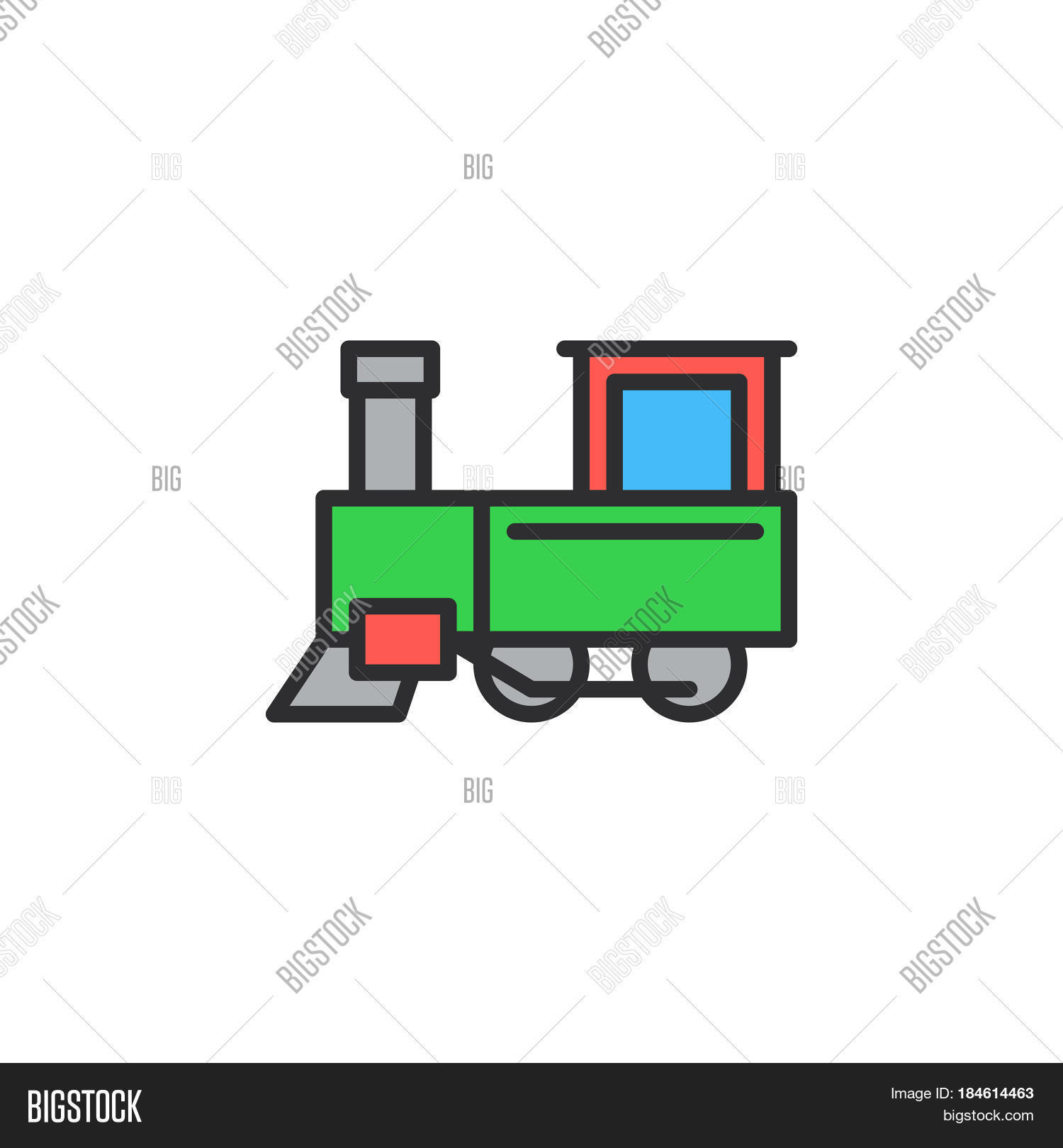Steam Train Line Icon Vector & Photo (Free Trial) | Bigstock