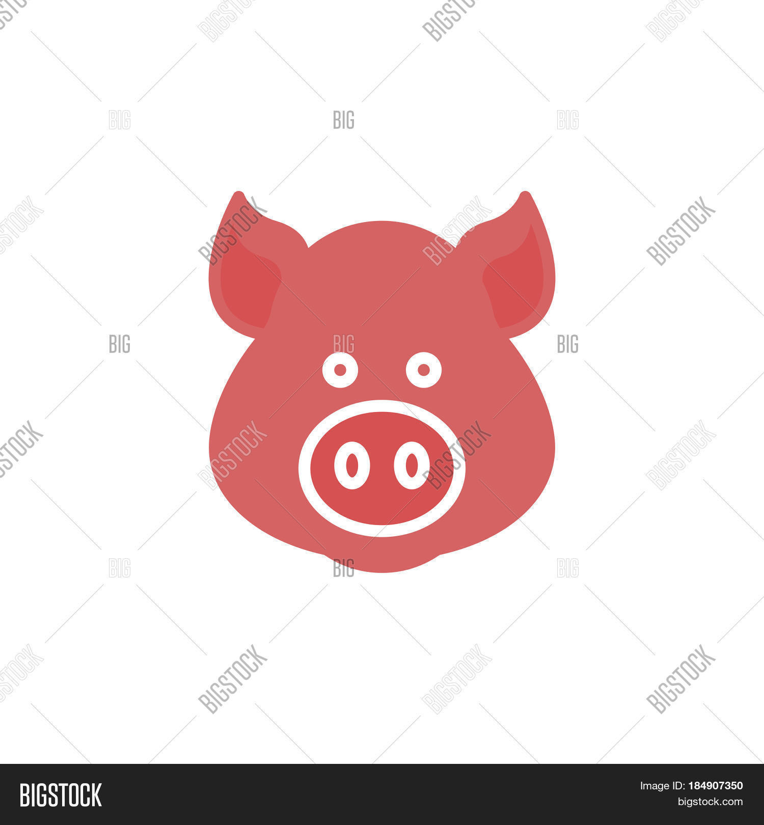 Pig Head Icon Vector Vector & Photo (Free Trial) | Bigstock