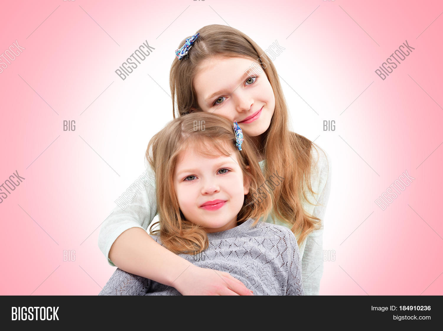 Two Cute Girls On Pink Image & Photo (Free Trial) | Bigstock