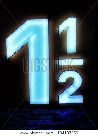 One Half Number Neon Image & Photo (Free Trial) | Bigstock