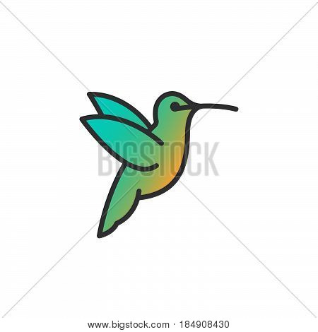 Hummingbird Line Icon Vector & Photo (Free Trial) | Bigstock
