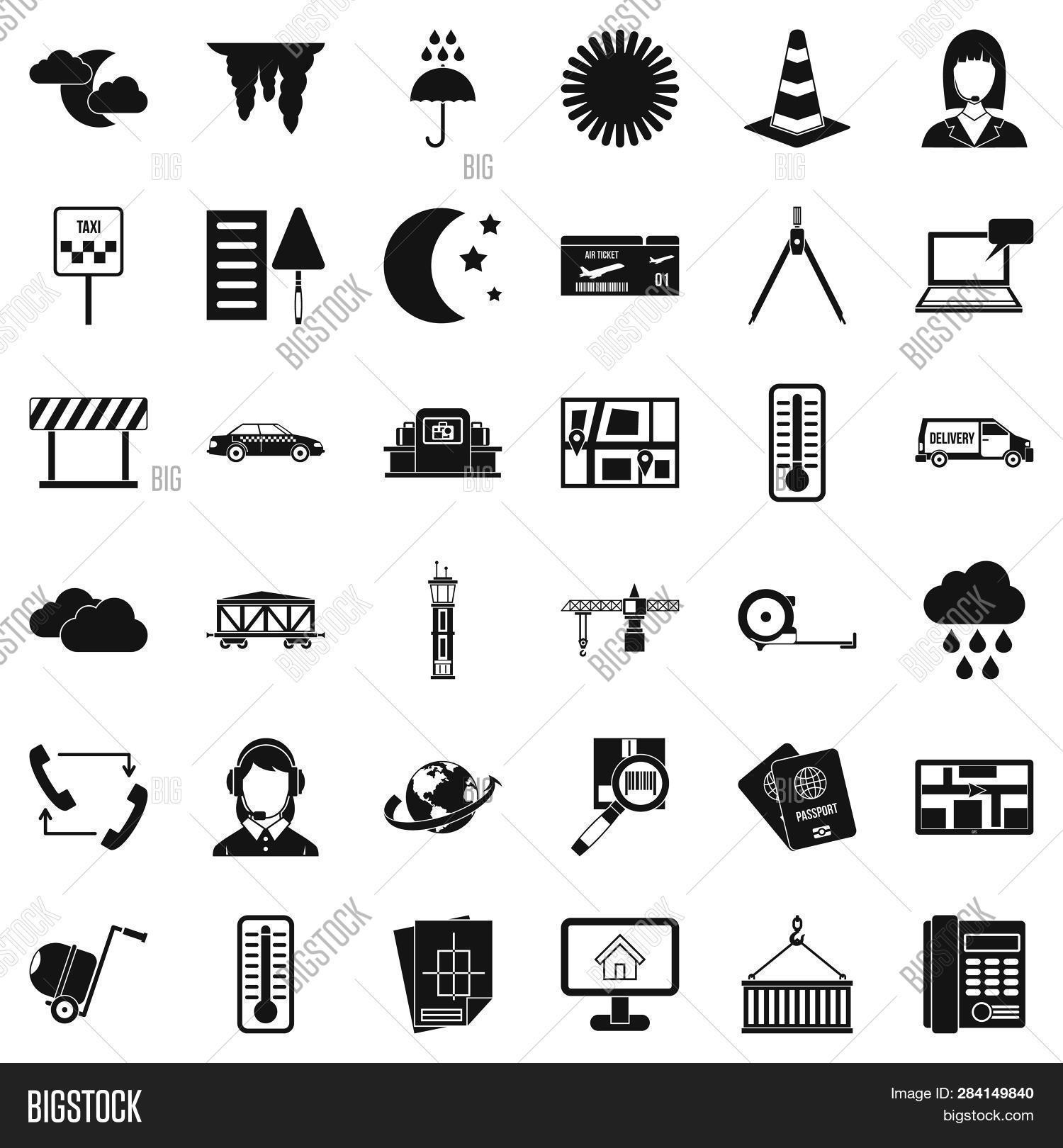 Dispatcher Icons Set. Image & Photo (Free Trial) | Bigstock