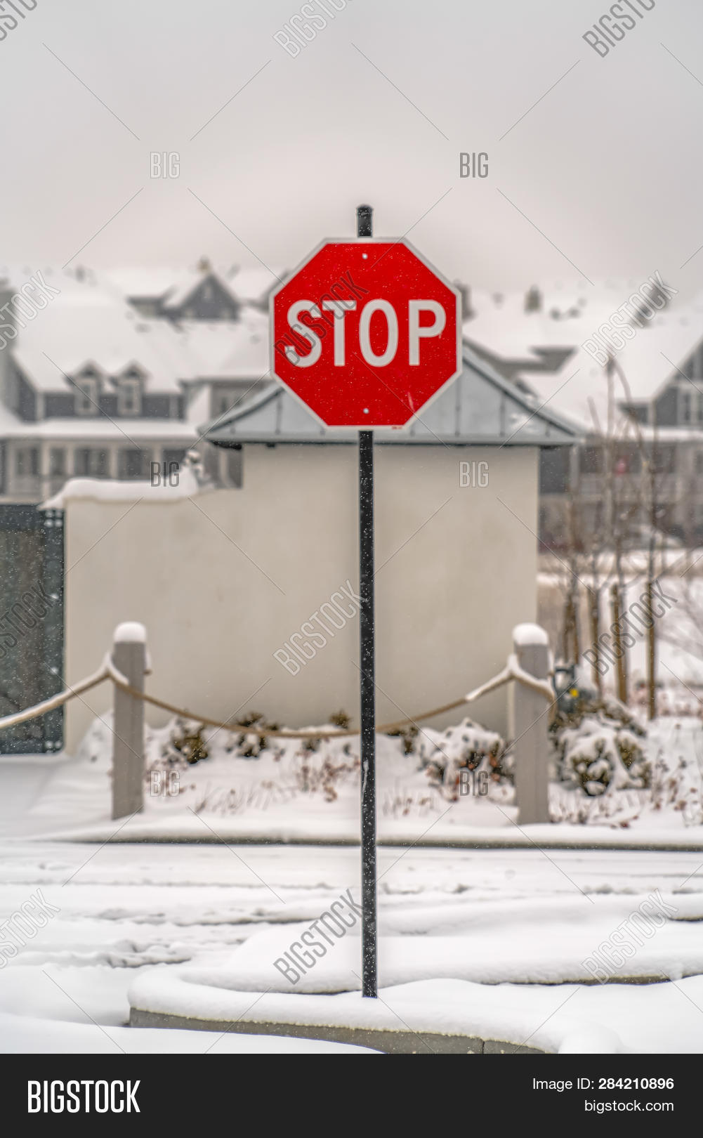 Stop Sign On Snow Image & Photo (Free Trial) | Bigstock