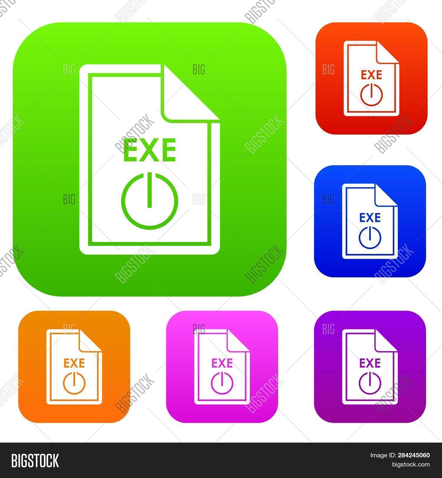 File Exe Set Icon Image & Photo (Free Trial) | Bigstock