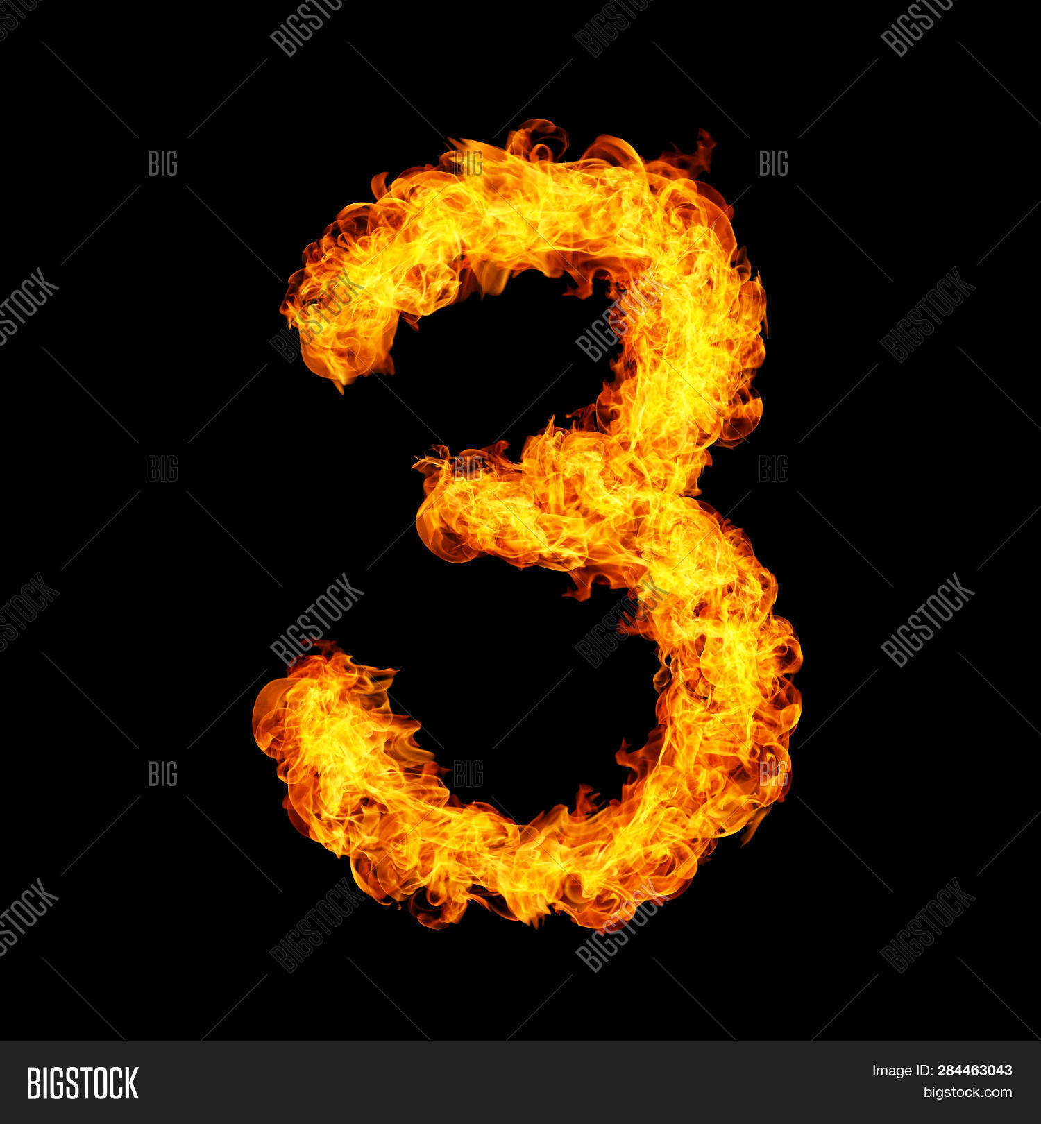 Number Three Made Fire Image & Photo (Free Trial) | Bigstock