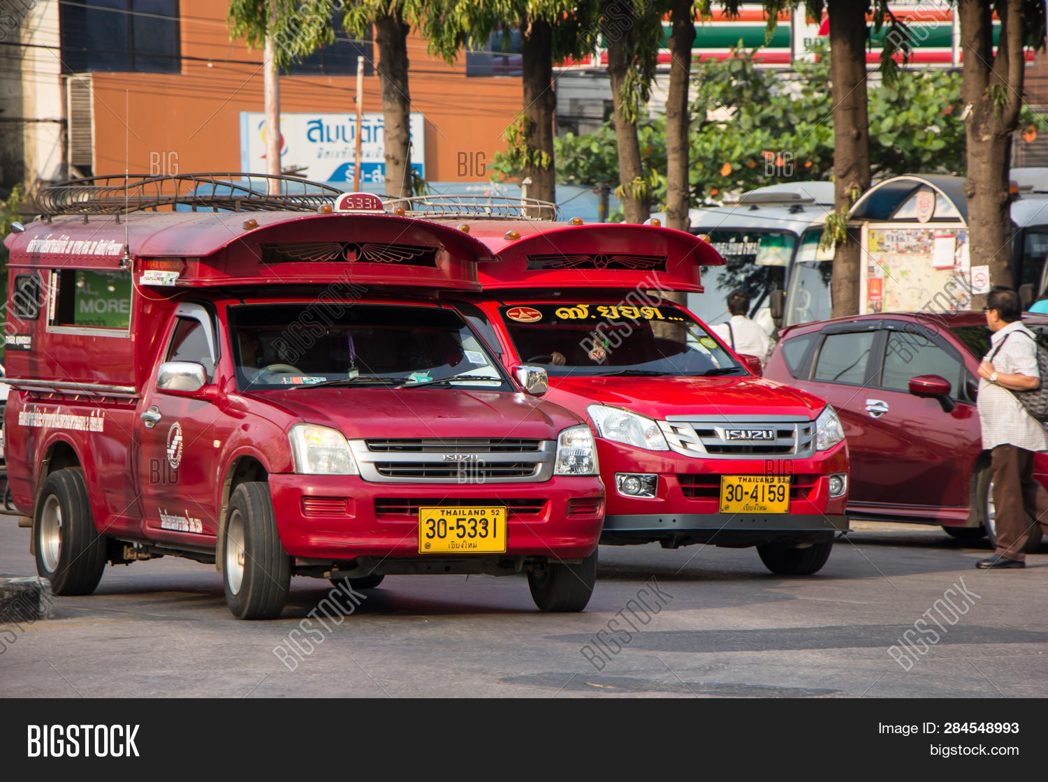 Red Mini Truck Taxi Image & Photo (Free Trial) | Bigstock