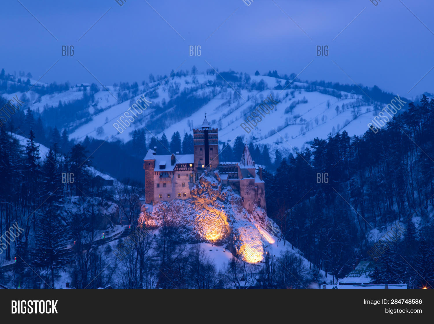 Bran Castle Twilight. Image & Photo (Free Trial) | Bigstock