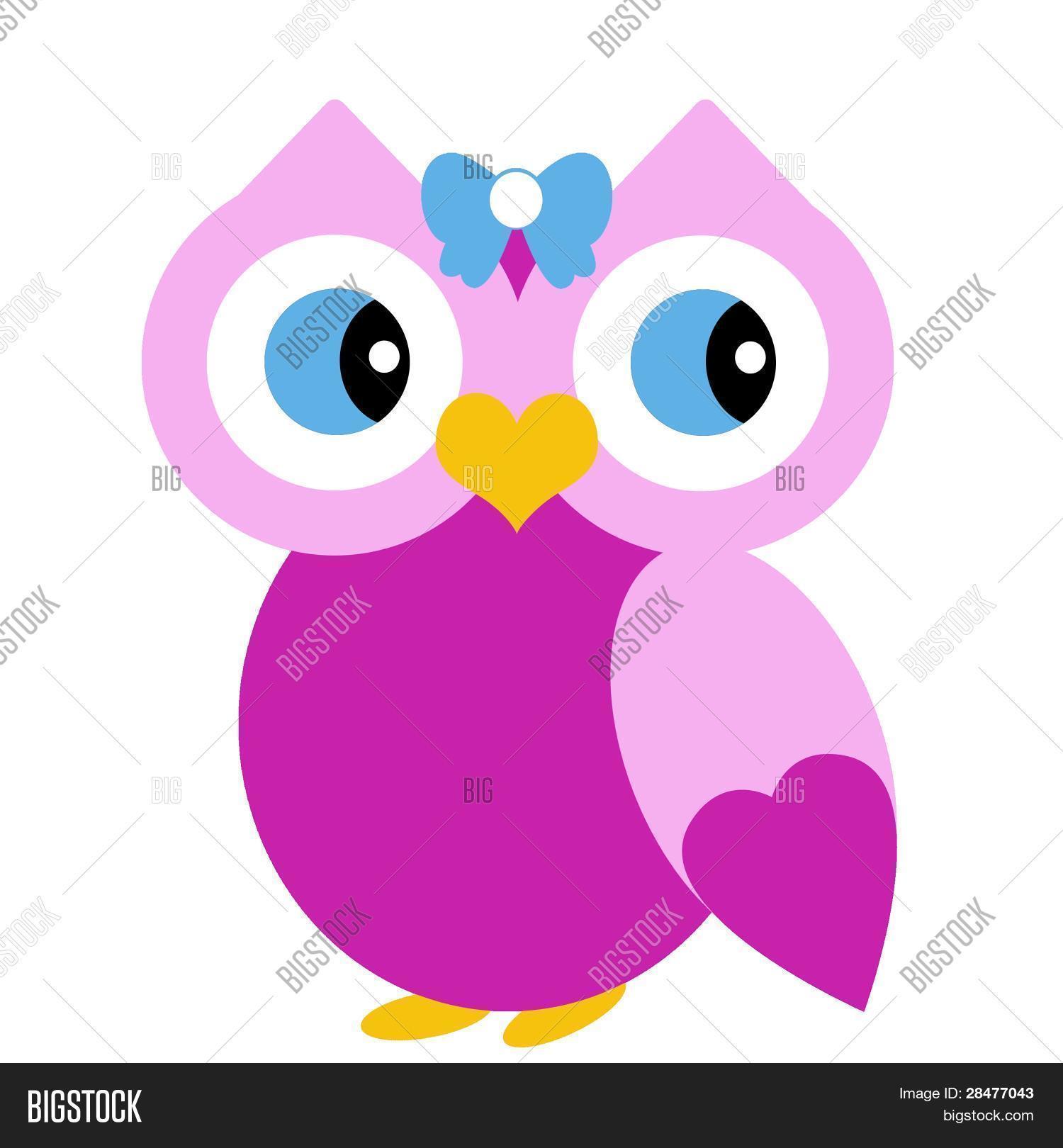 Imagen y foto Vector Buho Rosa (prueba gratis) | Bigstock
