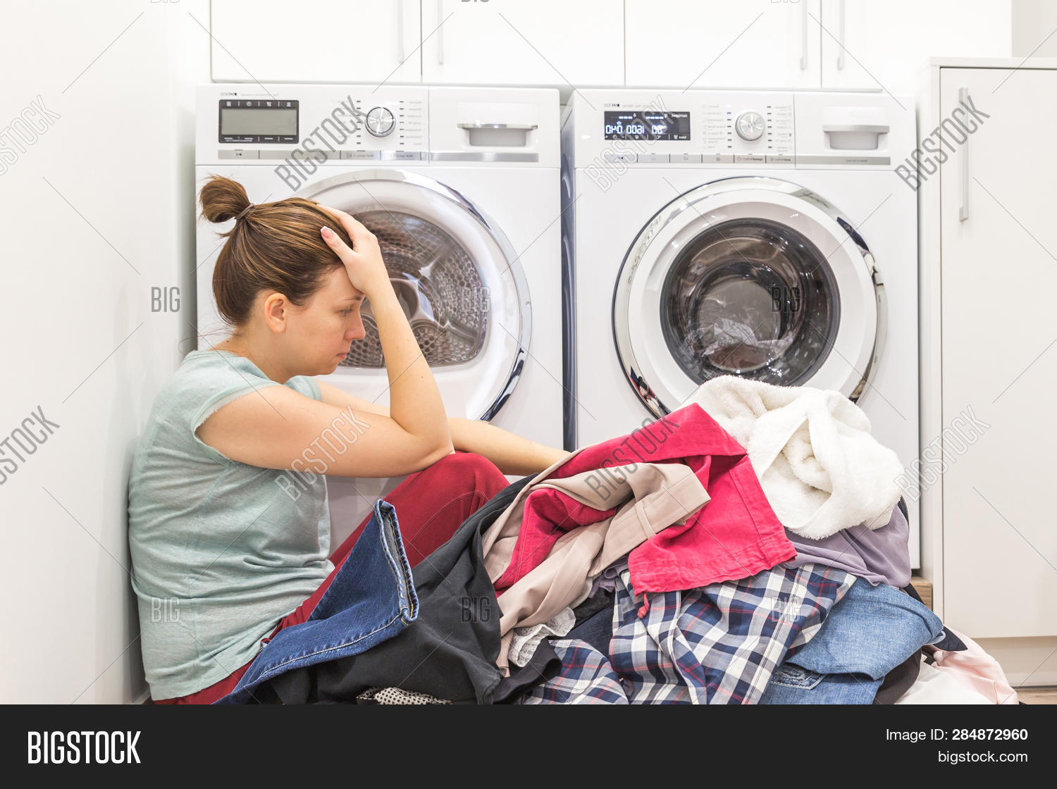 Upset Woman Laudry Image & Photo (Free Trial) | Bigstock