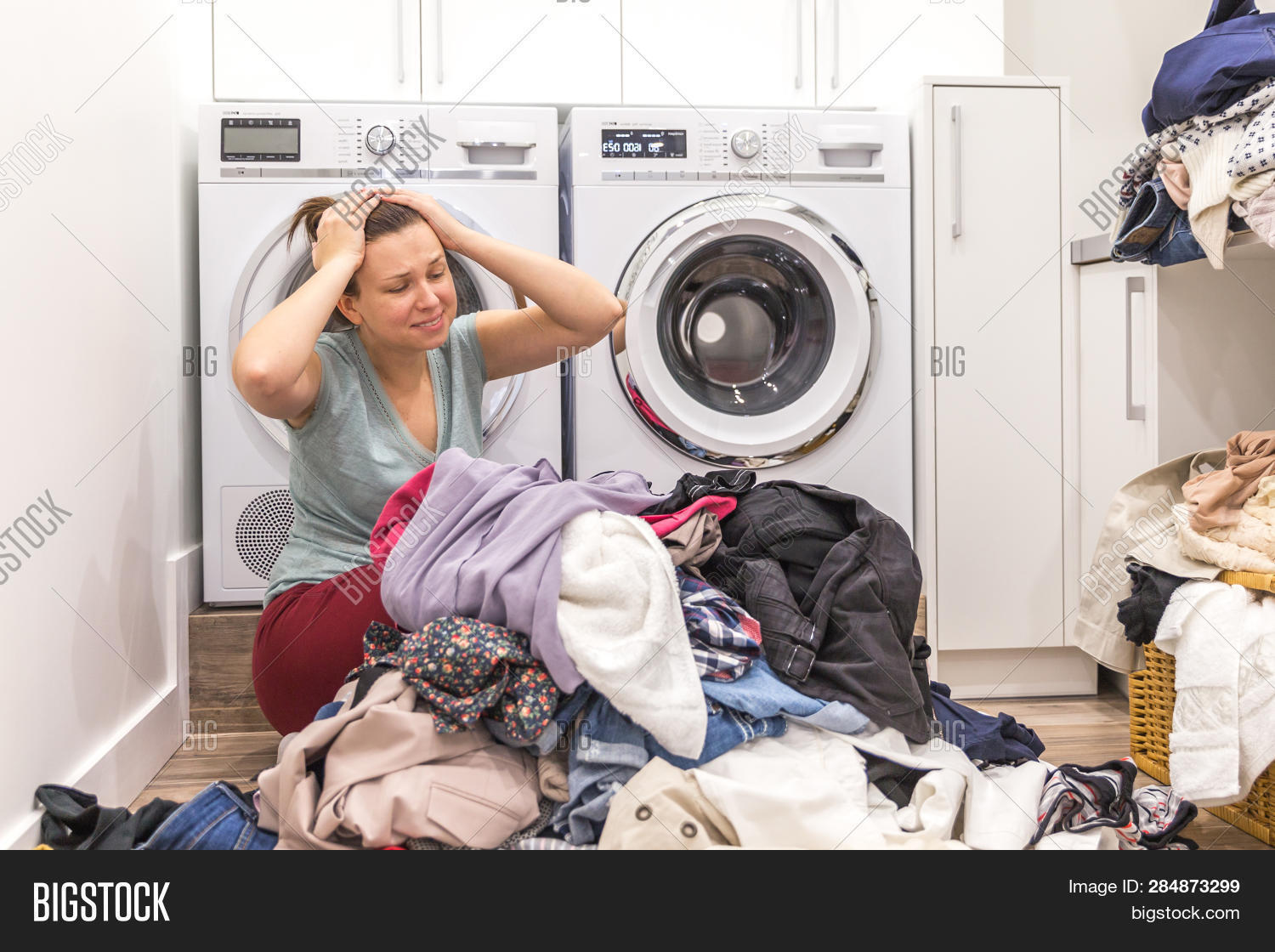 Upset Woman Laudry Image & Photo (Free Trial) | Bigstock