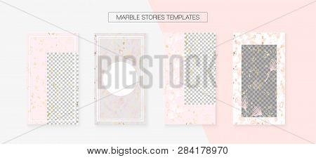 Stories Template Cool Vector Layout. Social Media Blogger Covers Set ...