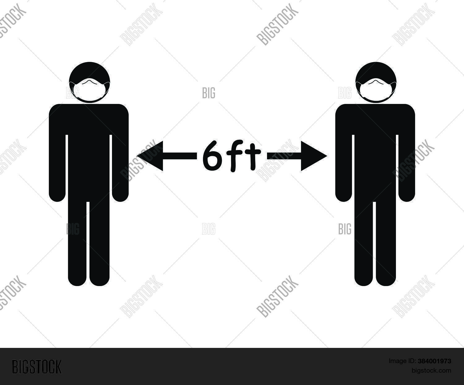 Social Distancing 6ft Vector & Photo (Free Trial) | Bigstock