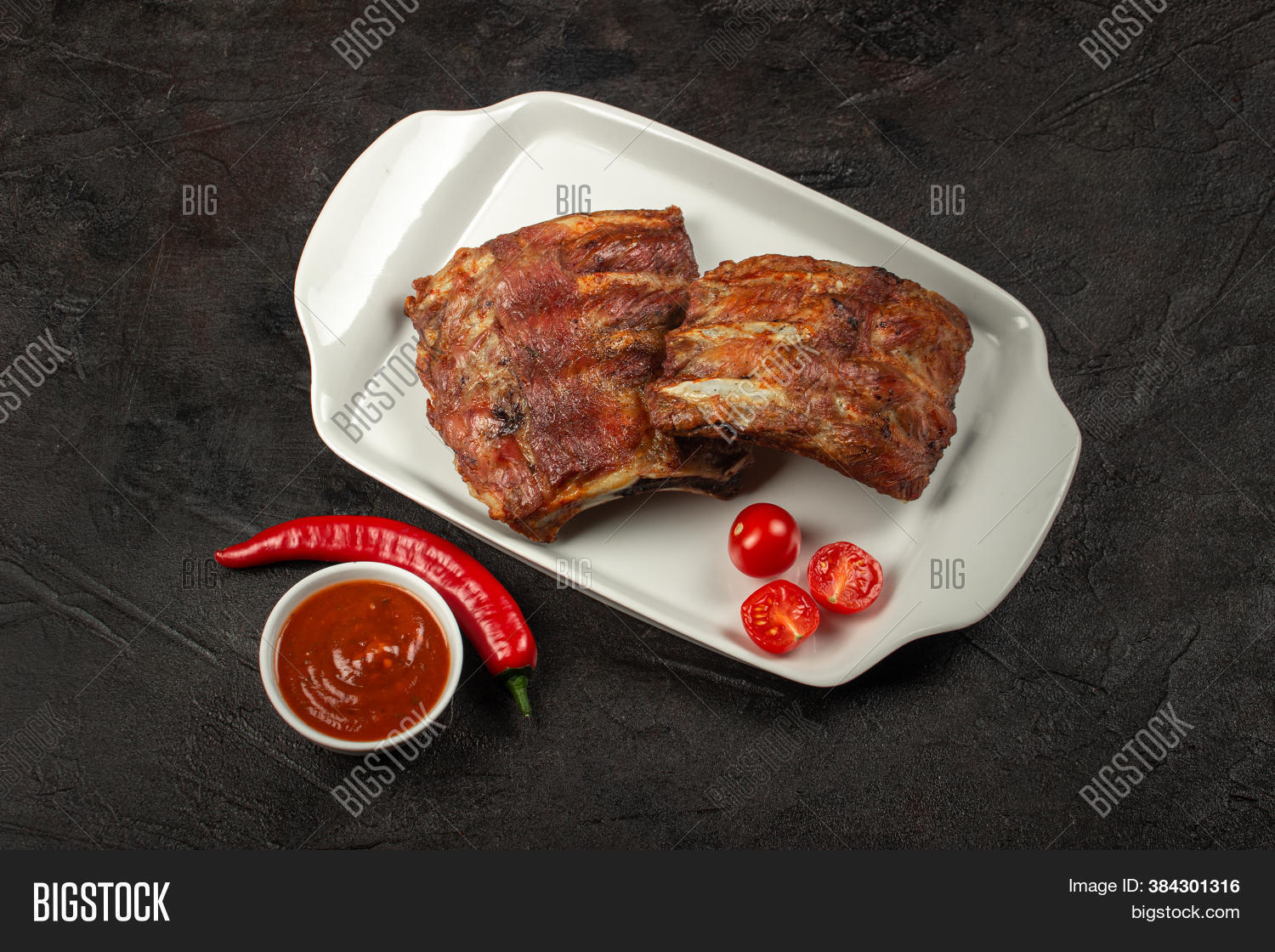 Baked Pork Ribs Sauce Image & Photo (Free Trial) | Bigstock