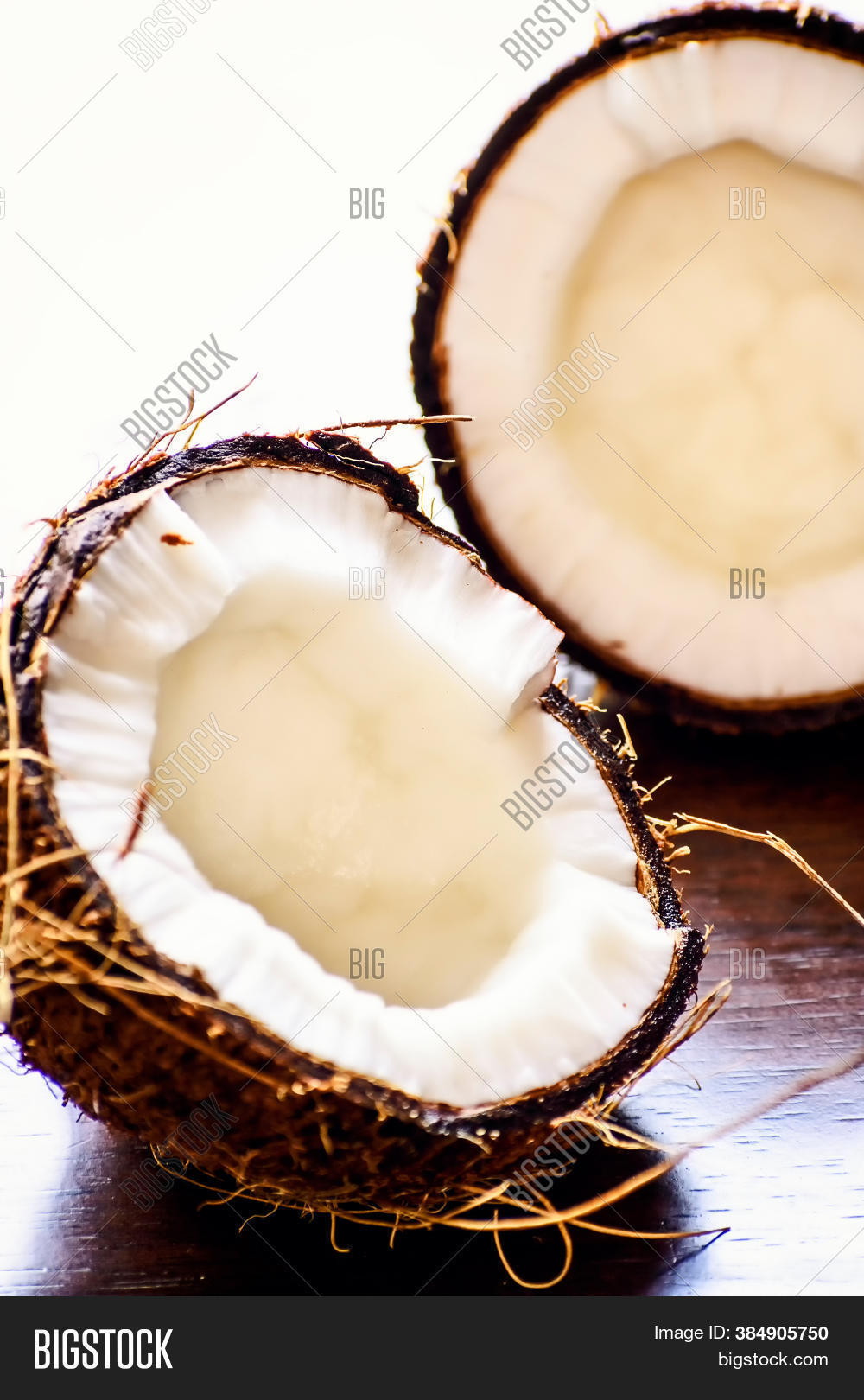 Coconut Cut Into Two Image & Photo (Free Trial) | Bigstock