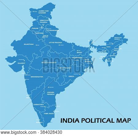 India Political Map Vector & Photo (Free Trial) | Bigstock