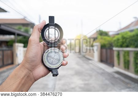 Man Holding Compass On Image & Photo (Free Trial) | Bigstock