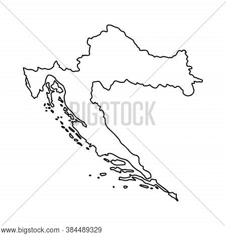 Outline Map Croatia Vector & Photo (Free Trial) | Bigstock