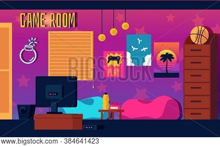 Video Game Room Vector & Photo (Free Trial) | Bigstock