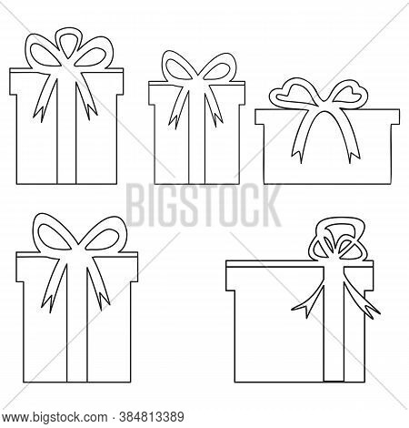 Gift Boxes Outline Vector & Photo (Free Trial) | Bigstock