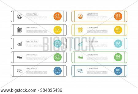 10 Data Infographics Tab Index Template With Thin Line Design. Vector ...