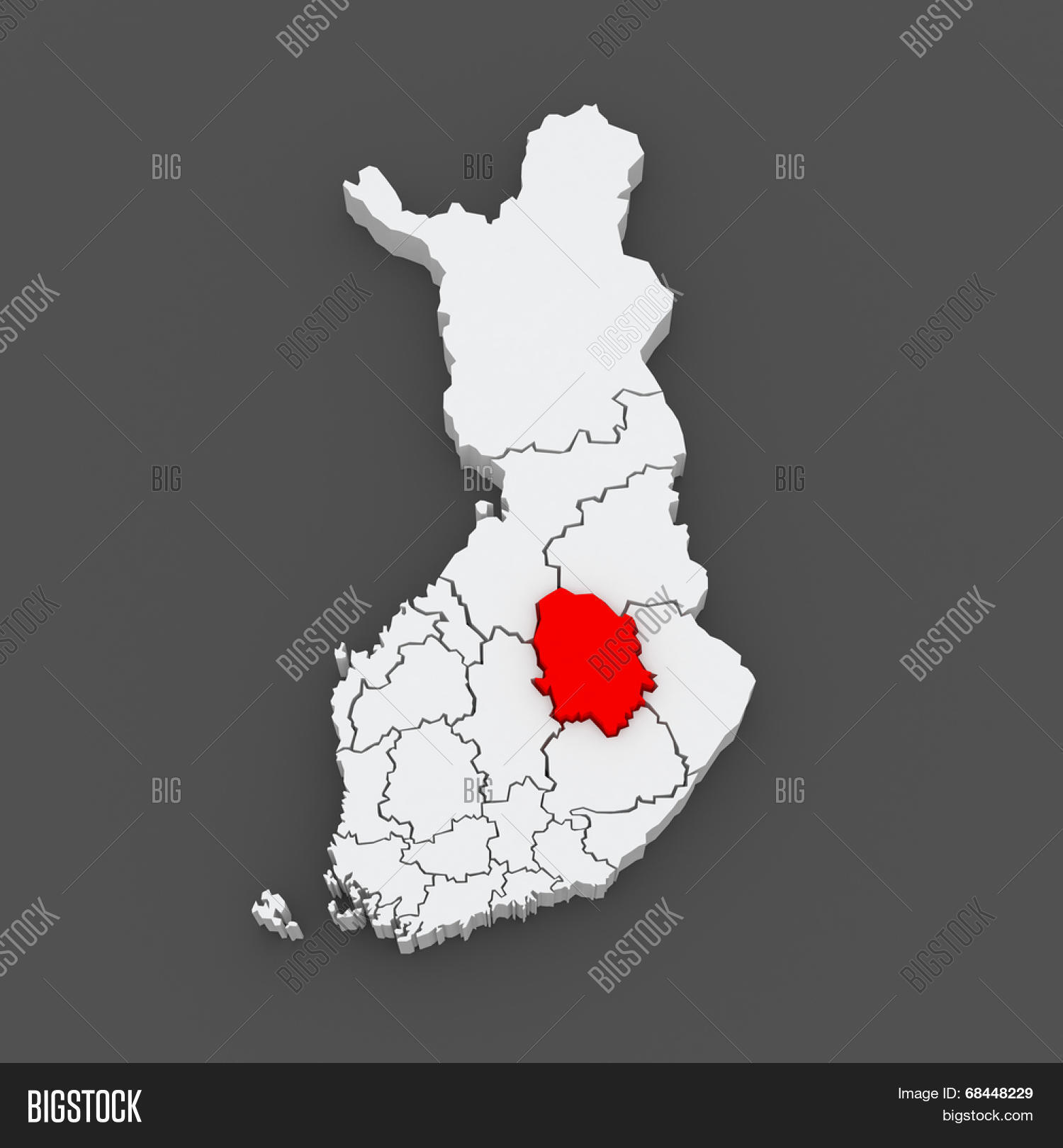 Map Northern Savo. Image & Photo (Free Trial) | Bigstock
