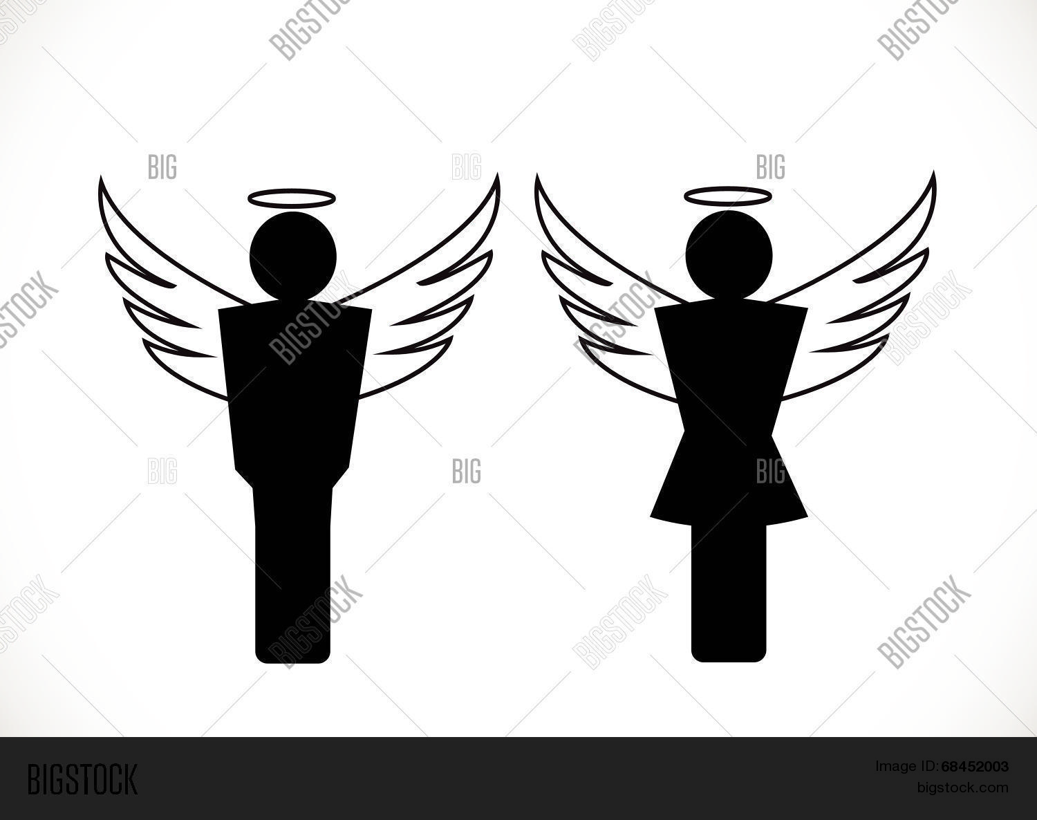 Pictogram Angel Devil Vector & Photo (Free Trial) | Bigstock