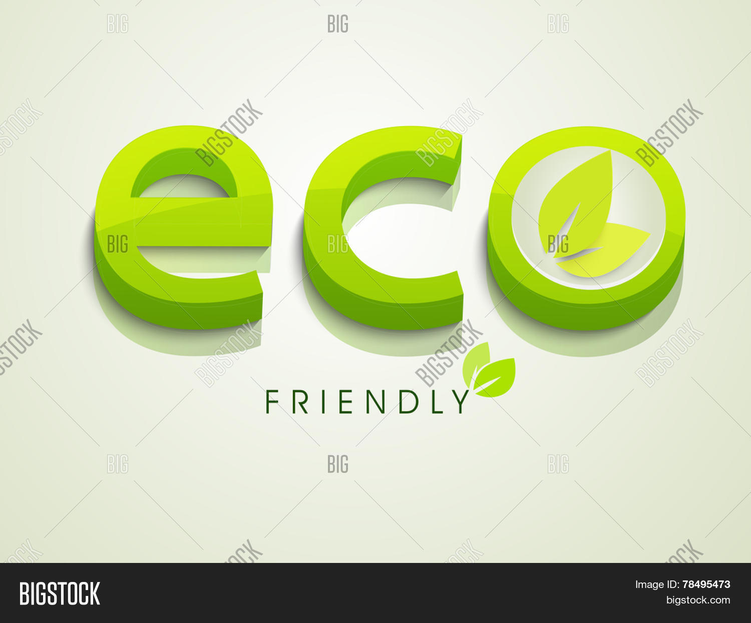 3D Eco Text Leaves Vector & Photo (Free Trial) | Bigstock