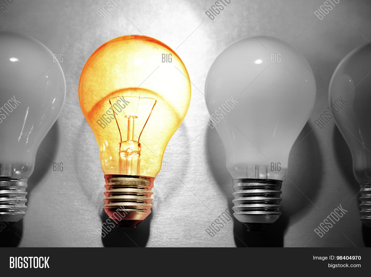 One Bright Bulb Line Image & Photo (Free Trial) | Bigstock