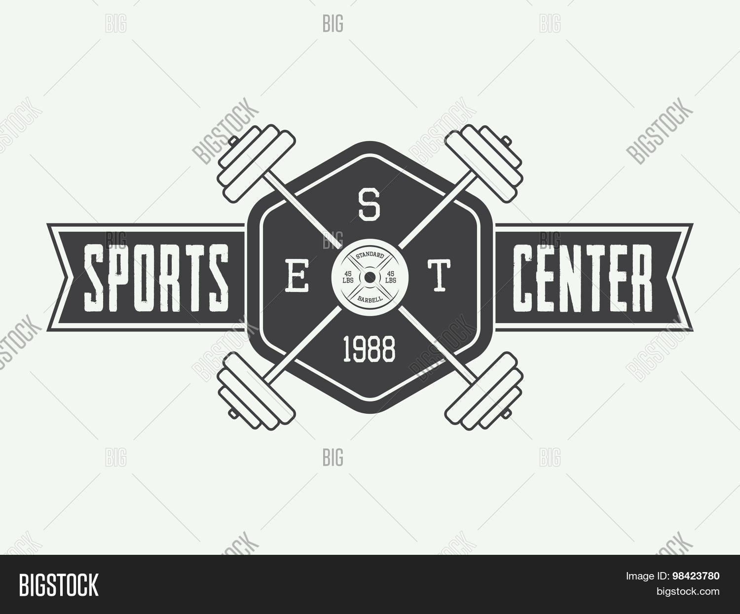 Gym Logo Vintage Vector & Photo (Free Trial) | Bigstock