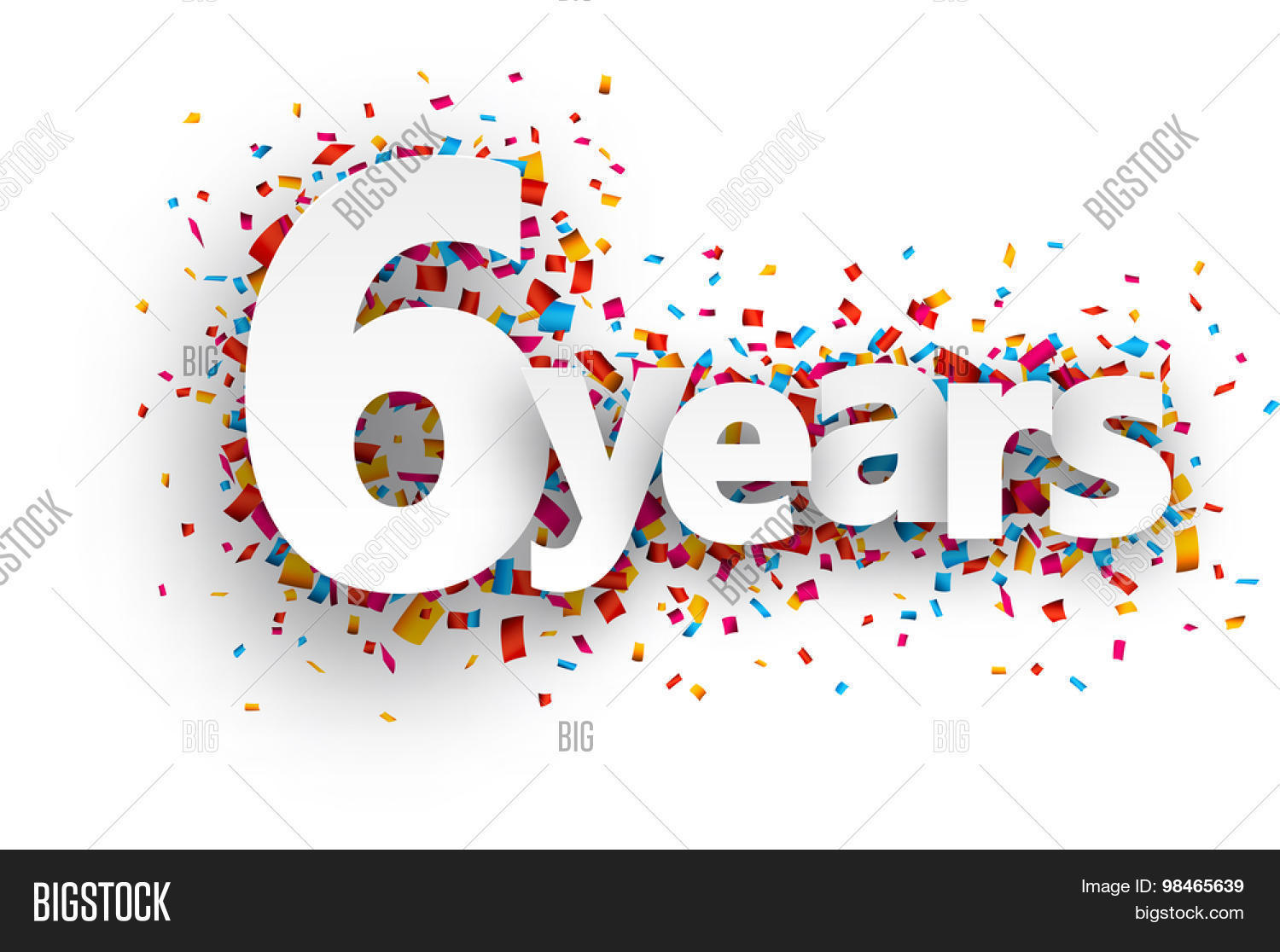 Six Years Paper Sign Vector & Photo (Free Trial) | Bigstock