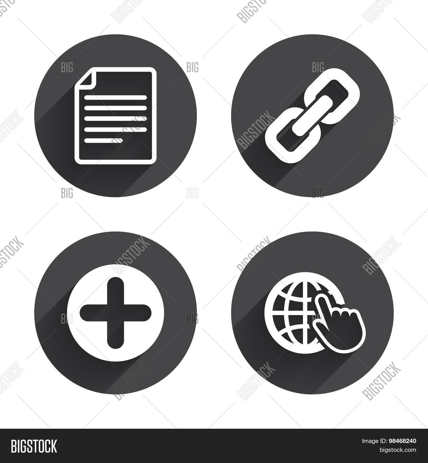 Plus Circle Hyperlink Vector & Photo (Free Trial) | Bigstock