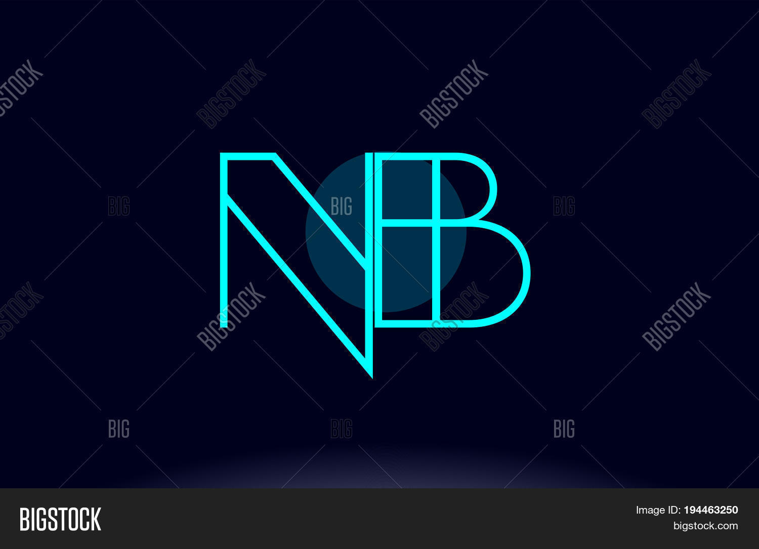 Nb N B Blue Line Vector & Photo (Free Trial) | Bigstock