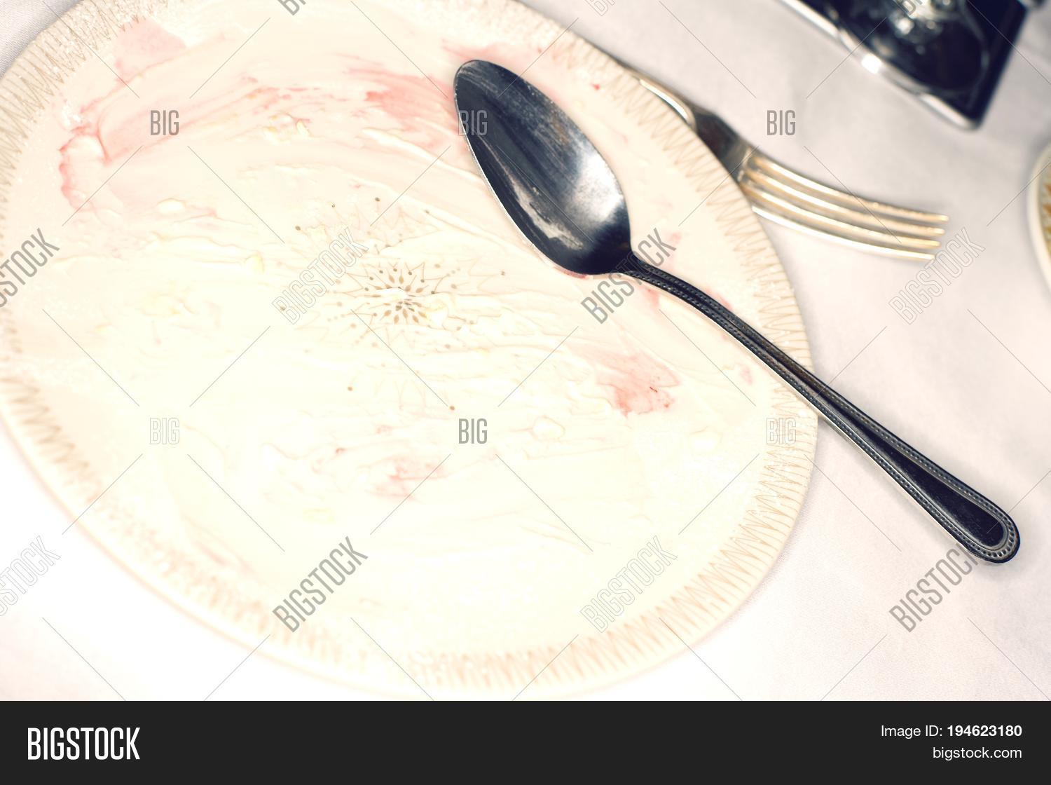 Dirty Plate Silverware Image & Photo (Free Trial) | Bigstock