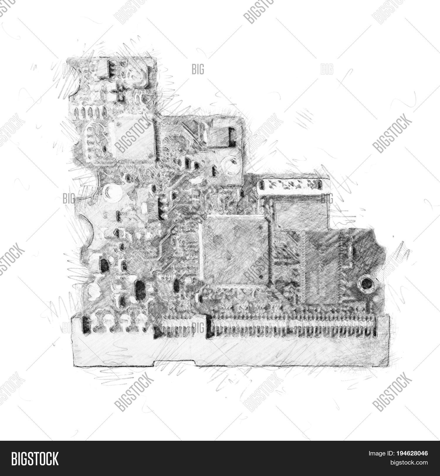 Electronic Chip Sketch Image & Photo (Free Trial) | Bigstock