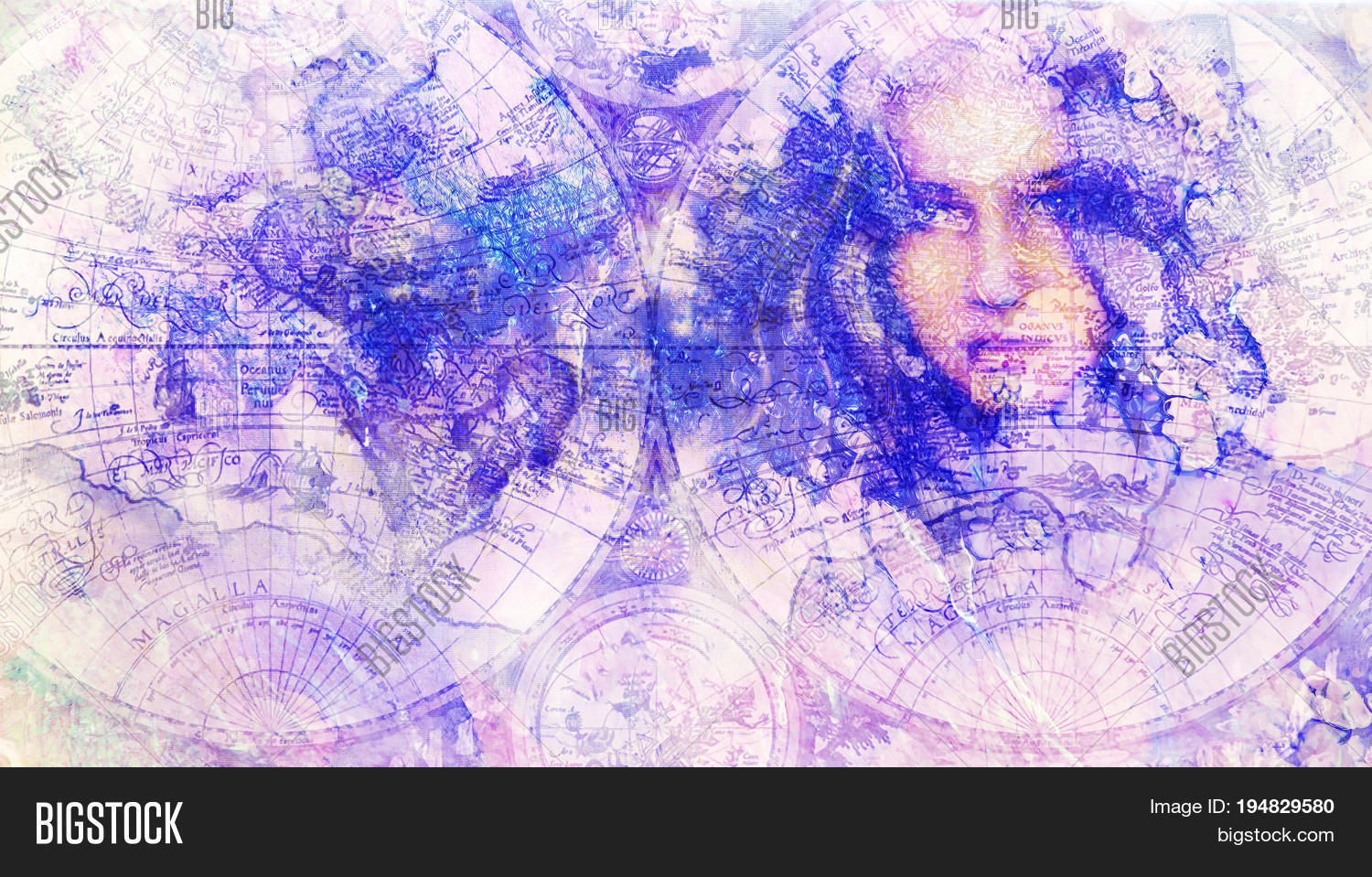 Goddess Woman Old Map Image & Photo (Free Trial) | Bigstock